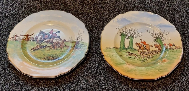 A PAIR OF Crown Ducal Ware England Hunting Themed Display Plates £22.95 ...