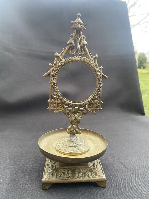 ANCIEN PORTE MONTRE Gousset Bronze Marbre Style Louis Xv 19eme Xix ...