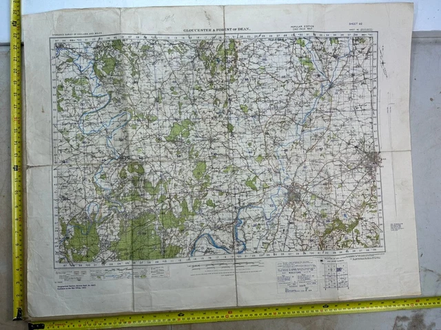 ORIGINAL WW2 BRITISH Army OS Map of England - War Office - Gloucester ...