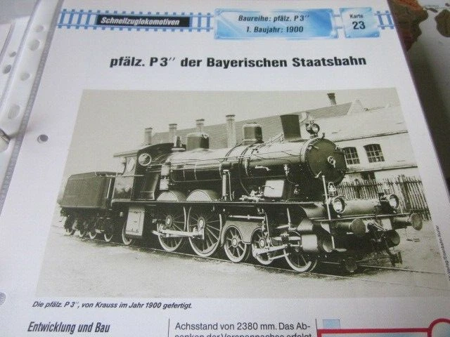 DEUTSCHE DAMPFLOKS MIT Risszeichnung S23 pfälz P3 `` Bayerische Staatsbahn EUR 4,49 - PicClick DE