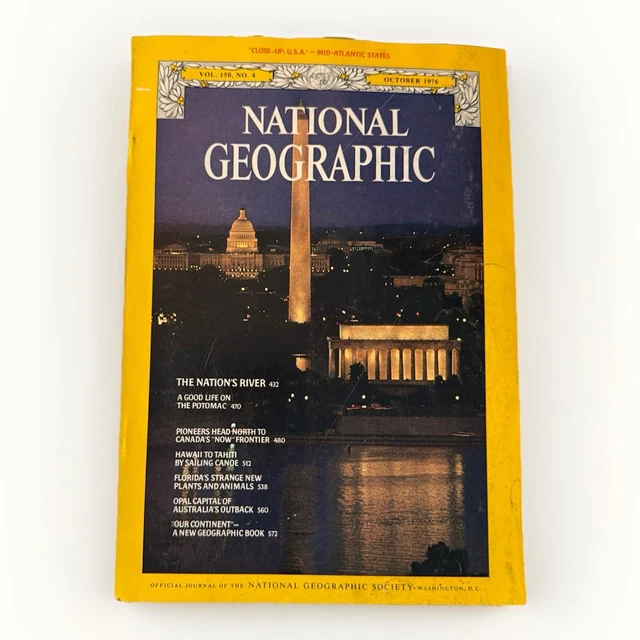 NATIONAL GEOGRAPHIC OCTOBER 1976 - WITH MAP - Atlantic States | Potomac ...