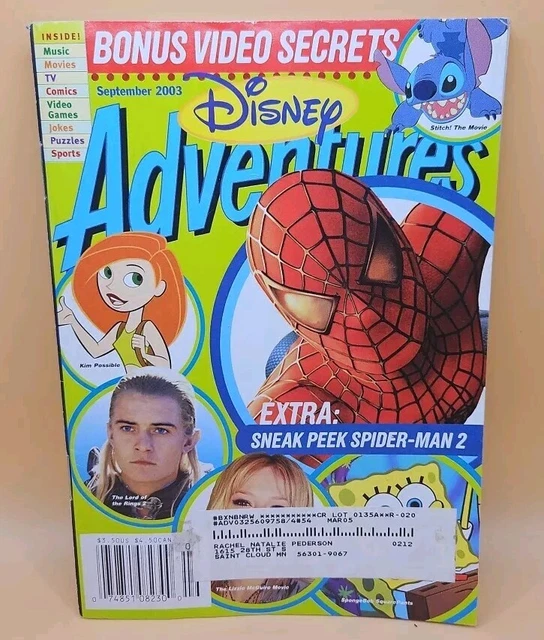 DISNEY ADVENTURES MAGAZINE September 2003 Spider-Man 2 Sneak Peek £9.52 ...