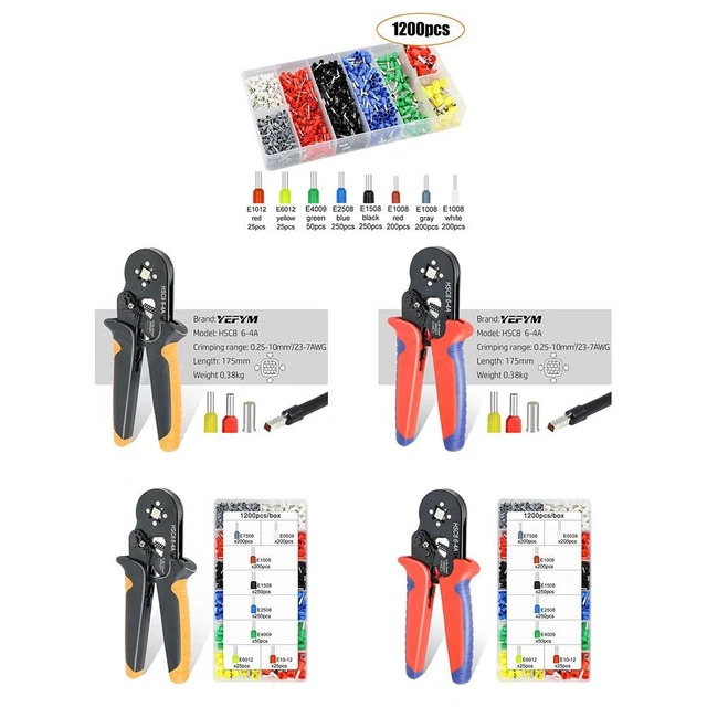 TERMINAL WIRE CRIMPER Tool Ferrule Crimp Sets Crimping Pliers Tube ...