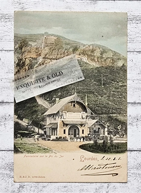 POSTCARD LOURDES FUNICULAR Pic Jer mountain railway architecture ...