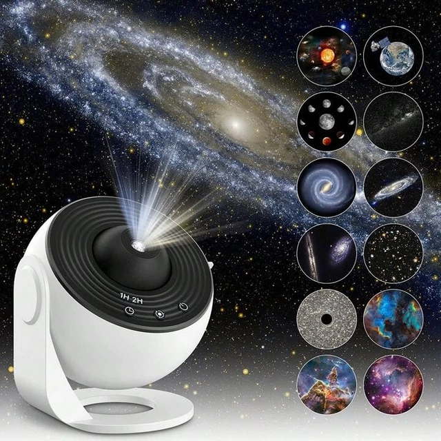 360° ROTATING LED Galaxy Star Projector Night Light Planetarium Moon ...