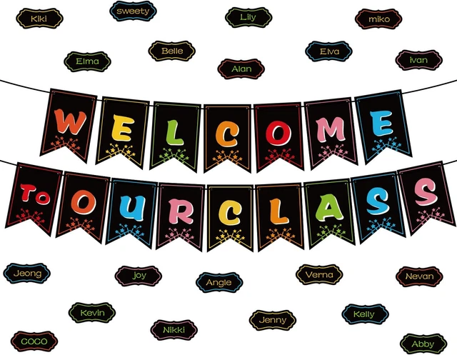CLASSROOM DECORATIONS WELCOME Banner, Welcome Bulletin Board Banner ...