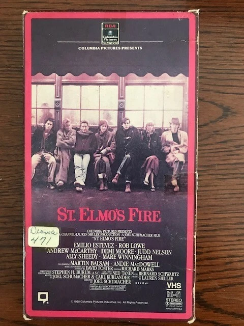 ST. ELMO'S FIRE (VHS) Emilio Estevez Rob Lowe Andrew McCarthy Demi ...