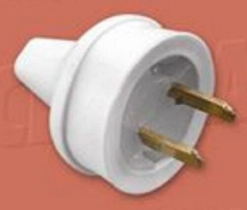 CLIPSAL PVC PLUG TOP 39mm 230V 10A 2-Pin Flat Parallel,Straight WHITE ...