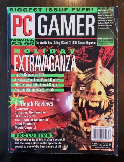 RARE VINTAGE PC Gamer Magazine Vol 2 No. 12 December 1995 Star Control ...