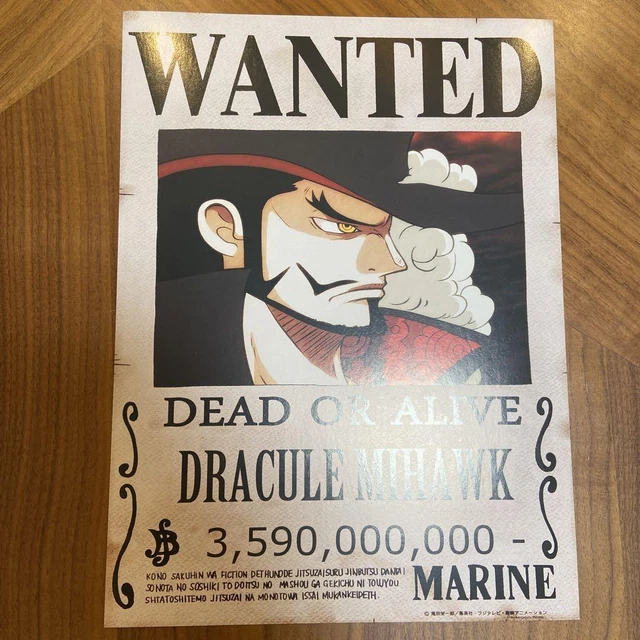 ONE PIECE WANTED Poster A4 Size Mihawk £29.90 - PicClick UK