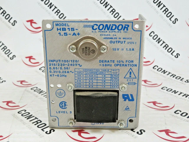 CONDOR POWER HB15-1.5-A+ Power Supply 15VDC 1.5A $18.00 - PicClick CA