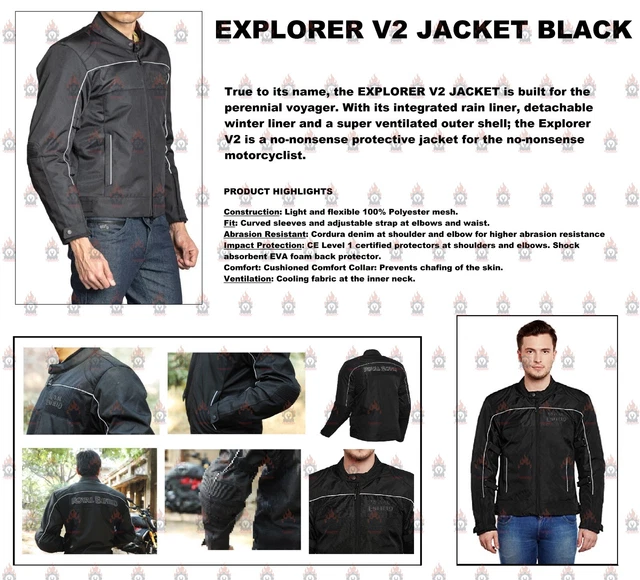 ROYAL ENFIELD &EXPLORER V2 Riding Jacket Black" £135.29 - PicClick UK