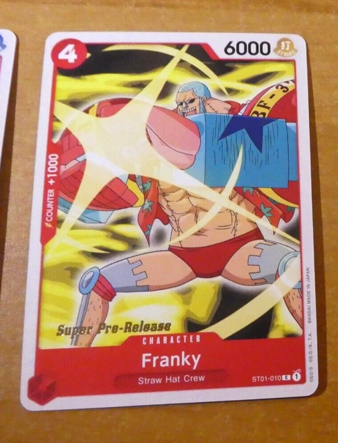 ONE PIECE ENGLISH Card Super Pre-Release Game Carte Franky St01-010 St ...