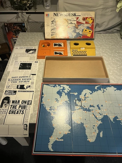 VINTAGE MB GAMES Newsdesk 1976 Board Game - Complete - Very Good ...