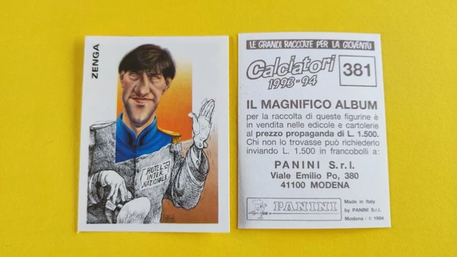 FIGURINA STICKER PANINI Calciatori 1993 94 Caricatura Zenga N 381 New ...