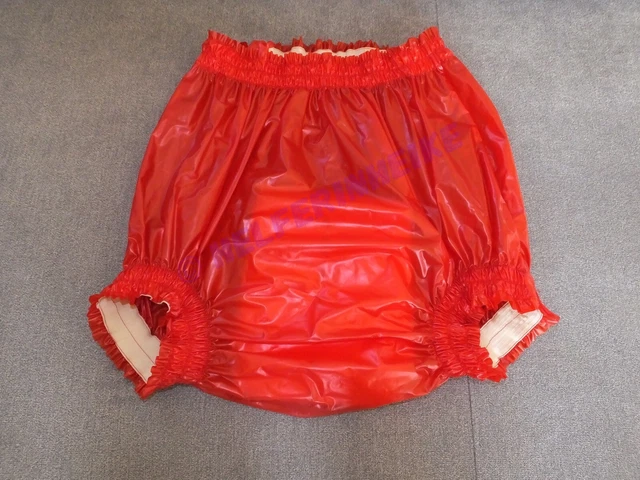 GUWI GUMMIHOSE WINDELHOSE PVC Schlüpfer Inkontinenz Adult Baby rot M/L ...