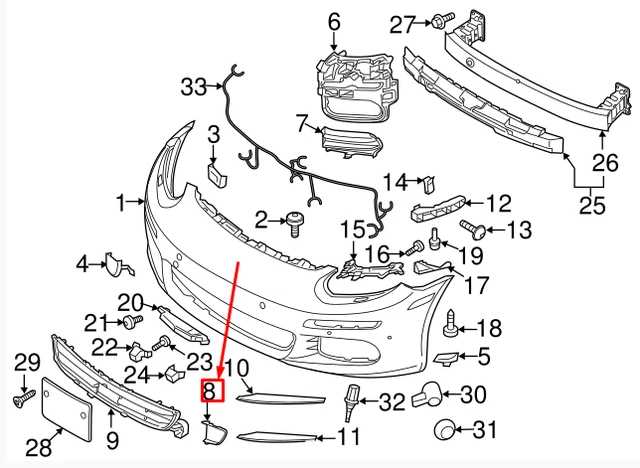 PORSCHE PANAMERA 970 Front Bumper Left Side Cover 970505543031E0 NEW ...