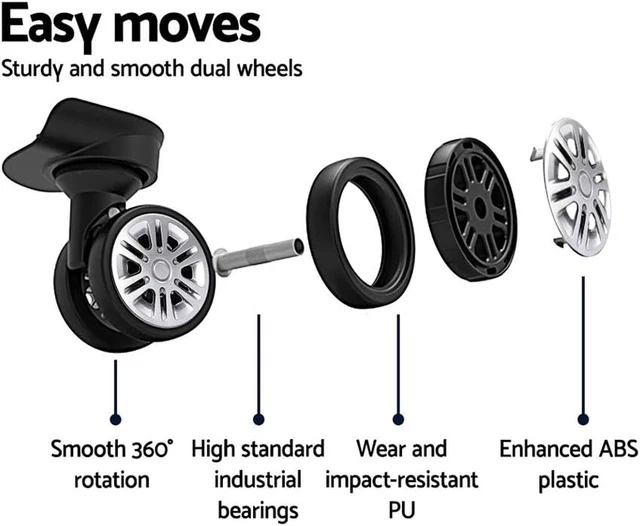 LUGGAGE SET 3PCS Blue Trolley Suitcase Hand Luggages Hard Case Shell ...