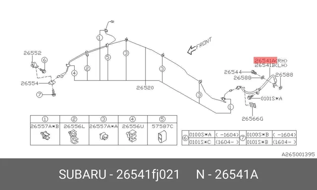 GENUINE OE BRAKE Hose R Right Hand 26541FJ021 for Subaru 26541-FJ021 ...