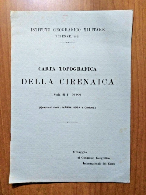 1925 MILITARY GEOGRAPHICAL Institute Topographic Map Of Cyrenaica 1: ...