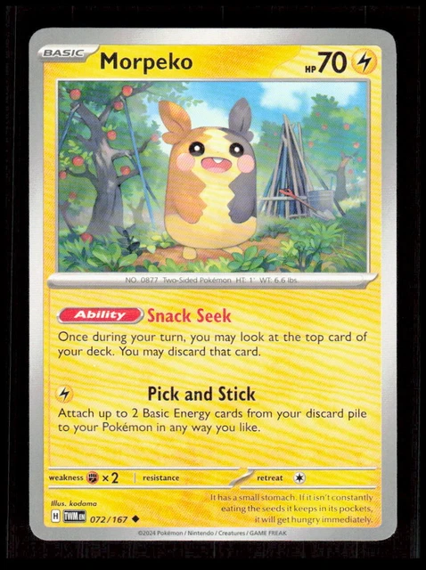 MORPEKO 072/167 SV06: Twilight Masquerade Pokemon tcg Card CB-1-9-C-16 ...
