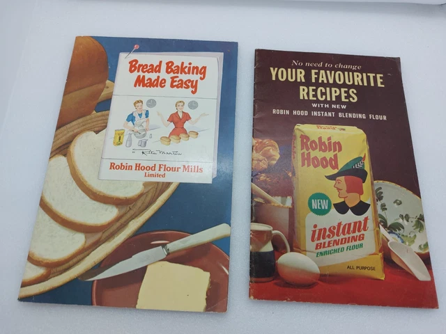 2 VINTAGE Robin Hood Flour Cookbook Bread Baking Made Easy Recipe ...