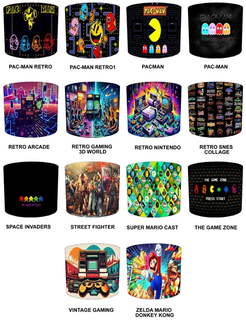 RETRO GAMER GAMING Wallpaper Table Lampshades Hanging Lampshade Ceiling ...