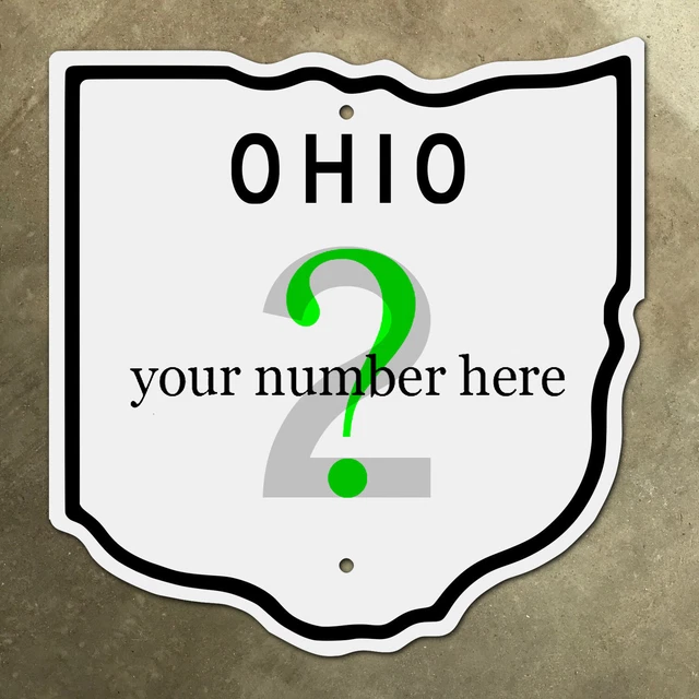 OHIO CUSTOM STATE route highway marker road sign 1955 16x16 £133.18 ...