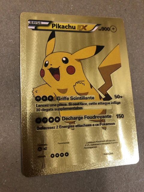CARTE POKEMON METAL Or Gold - Pikachu EX - Francais EUR 4,99 - PicClick FR