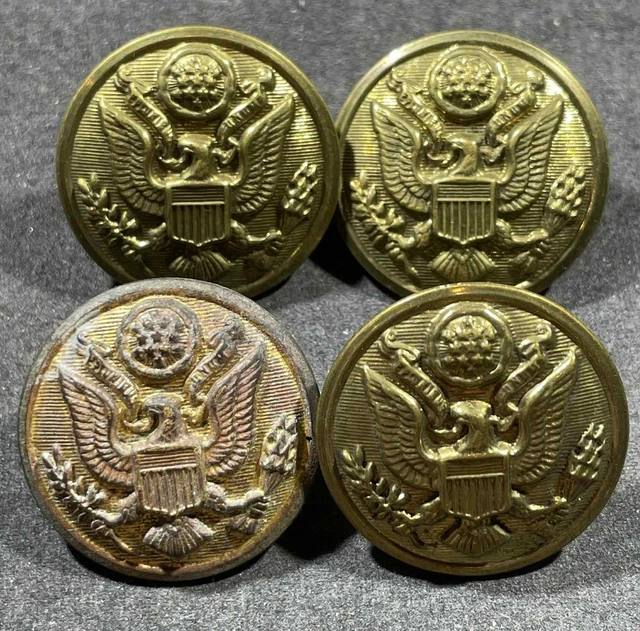 LOT X4 WW2 WWII US Army Military Uniform Buttons Zell Products Crop NY ...