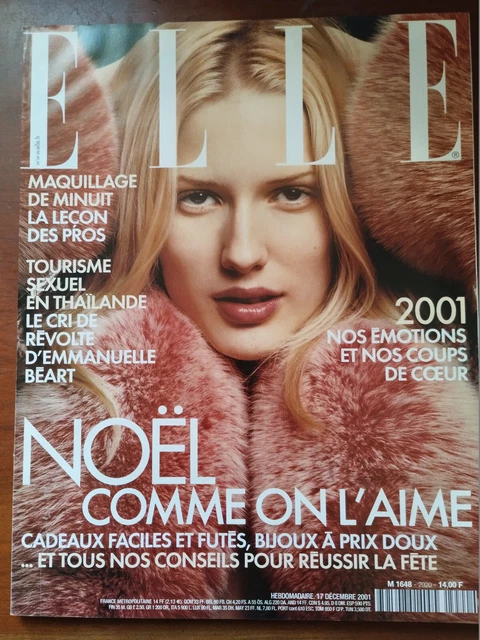 ELLE MAGAZINE 17/12/2001; Sarah McNeilly/ Emmanuelle Béart/ Corinne ...