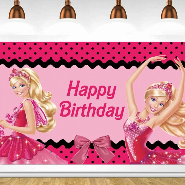 PRINCESS BARBIE BIRTHDAY Backdrop Party Photo Background Banner Studio ...