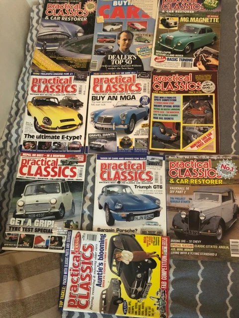 10 LOT 80S-90S PRACTICAL CLASSICS RESTORATION CAR MAGAZINES E TYPE ...