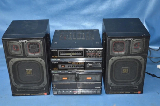 VTG 1980S SONY FH-205W Stereo Cassette Radio Mini Hifi Super Acoustic ...