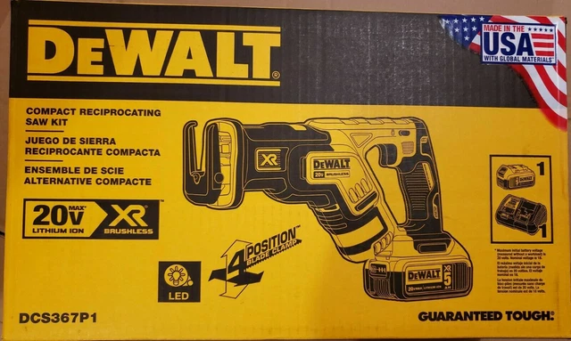 DEWALT DCS367P1 20V MAX Compact Brushless Reciprocating Saw TOOL Kit £ ...