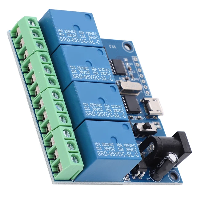 MODULE DE RELAIS Carte De Relais DC5V 4 Canaux USB Pour La Maison Pour ...