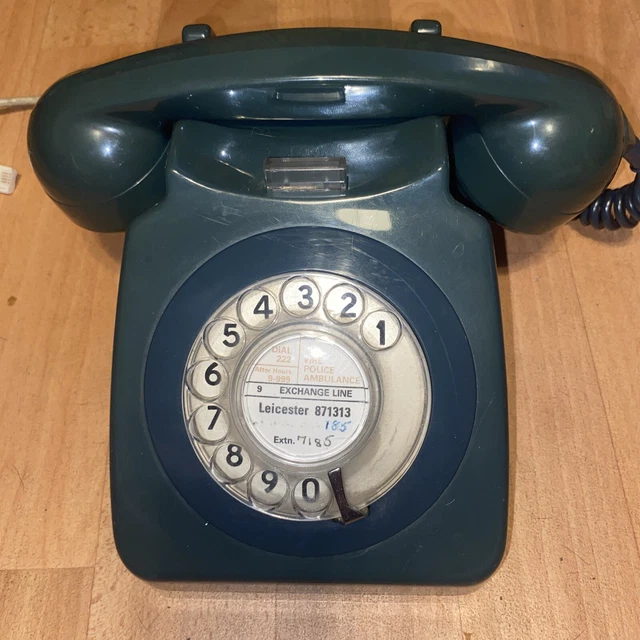 VINTAGE BT ROTARY dial telephone Green - model 8746g - converted £19.99 ...