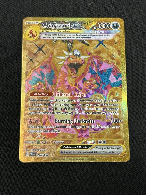 POKÉMON TCG CHARIZARD EX Hyper Rare Holo Card 228/197 Sv03: Obsidian ...