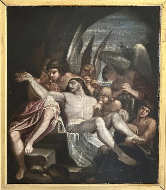 LE SUEUR EUSTACHE Tableau Ancien La Déploration Christ Peinture ...
