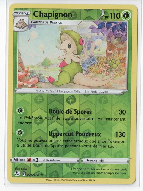 CARTE POKÉMON CHAPIGNON 0004/172 - REVERSE Stars Etincelante FR Neuf ...