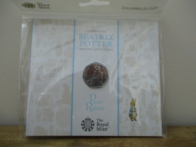 2017 PETER RABBIT 50p Coin Brilliant Uncirculated Royal Mint Pack BUNC ...