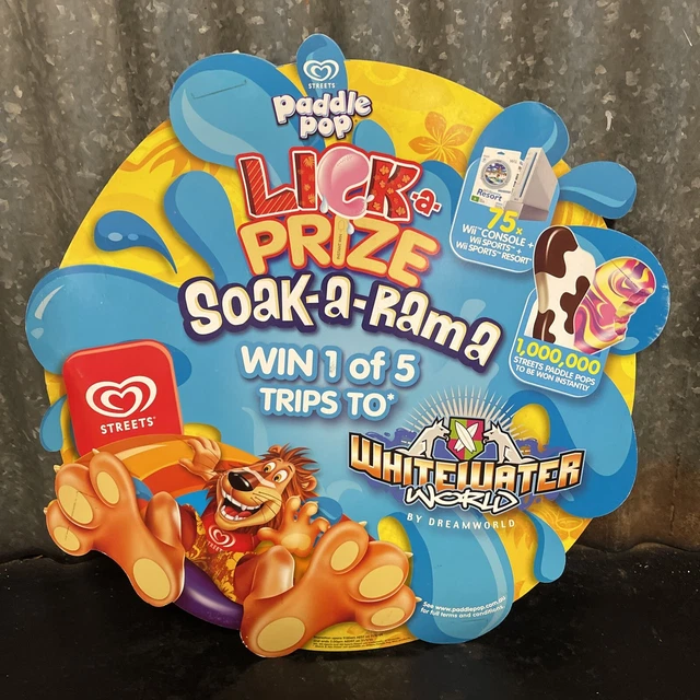STREETS PADDLE POP ICE CREAM LICK-A-PRIZE DREAMWORLD Genuine Milk Bar ...