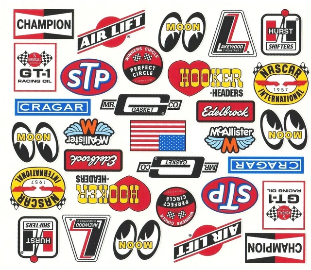 CLASSIC RACING DECALS Sticker Set for 1:10 RC car or truck.part # D518 ...