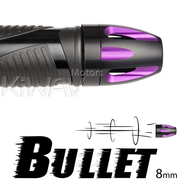 KIWAV PAIR PURPLE bullet Aluminum bar Caps End Plugs with Black Base ...