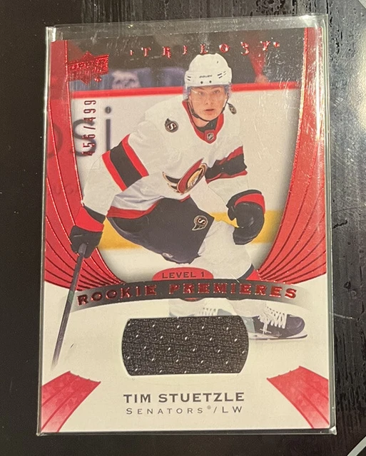 2020-21 UD TRILOGY Tim Stutzle Rookie Premieres Jersey Level 1 456/499 ...