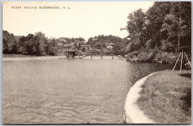 SCENE AROUND WOODBRIDGE New Jersey Lake Attractions Antique RPPC Photo ...