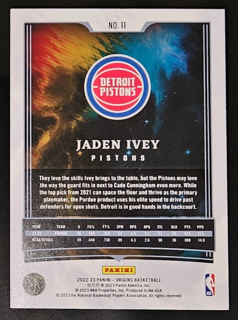 JADEN IVEY 2022-23 Origins BASKETBALLS (KNIGHT) PARALLEL Rookie Card SP ...