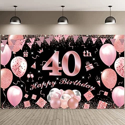 40TH BIRTHDAY BACKGROUND Banner, 40th Birthday Sign Poster Photography ...