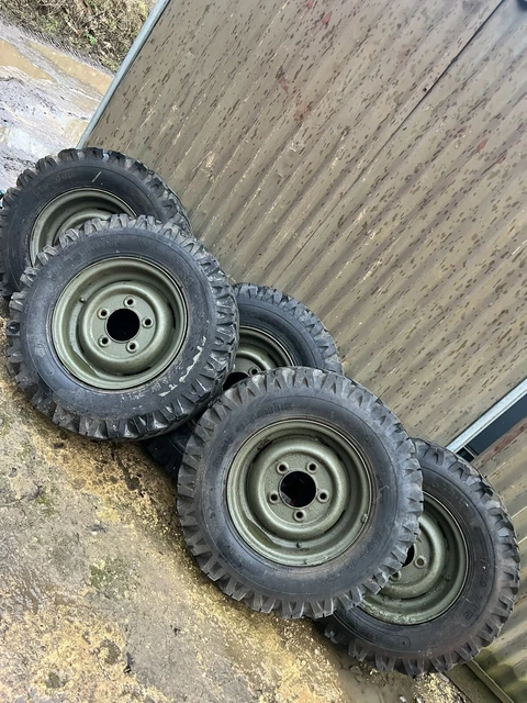 EX MOD MILITARY Land Rover Series Defender Wheels With Extra Grip Tyres ...