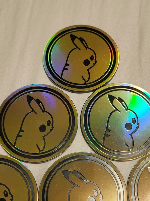 PIKACHU LARGE COLLECTORS Coins x 7 from Pokémon GO Mini Tin (plastic ...